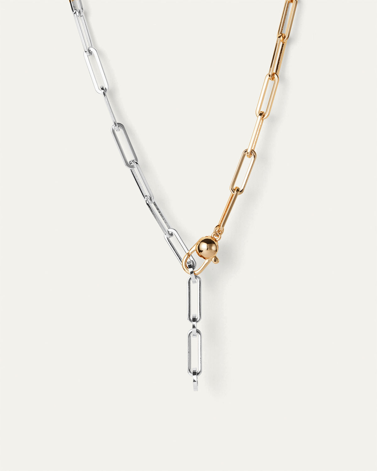 Andi Slim Chain | Two-Tone Paperclip Chain Necklace | JENNY BIRD Canada