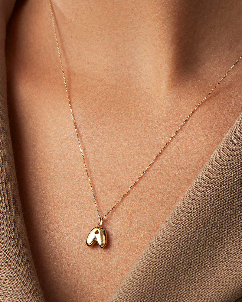 14K Gold Bubble Letter Necklace - A | JENNY BIRD Canada