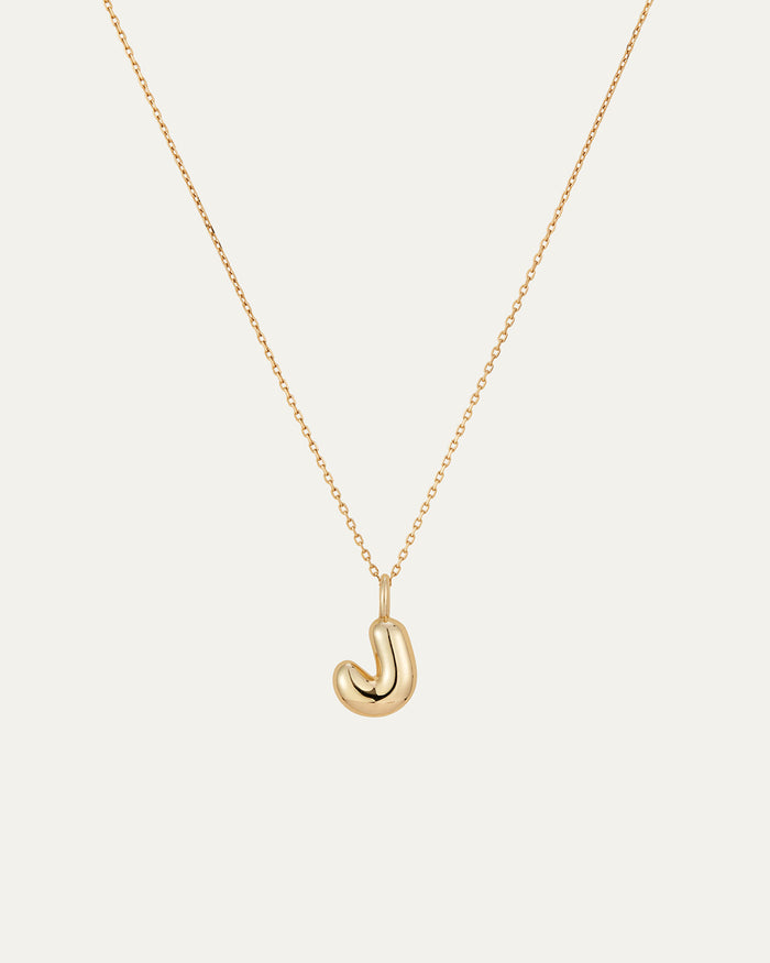 14K Gold Bubble Letter Necklace - J | JENNY BIRD Canada