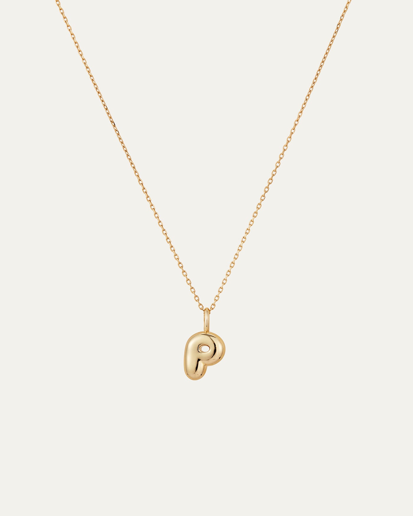 14K Gold Bubble Letter Necklace - P | JENNY BIRD Canada