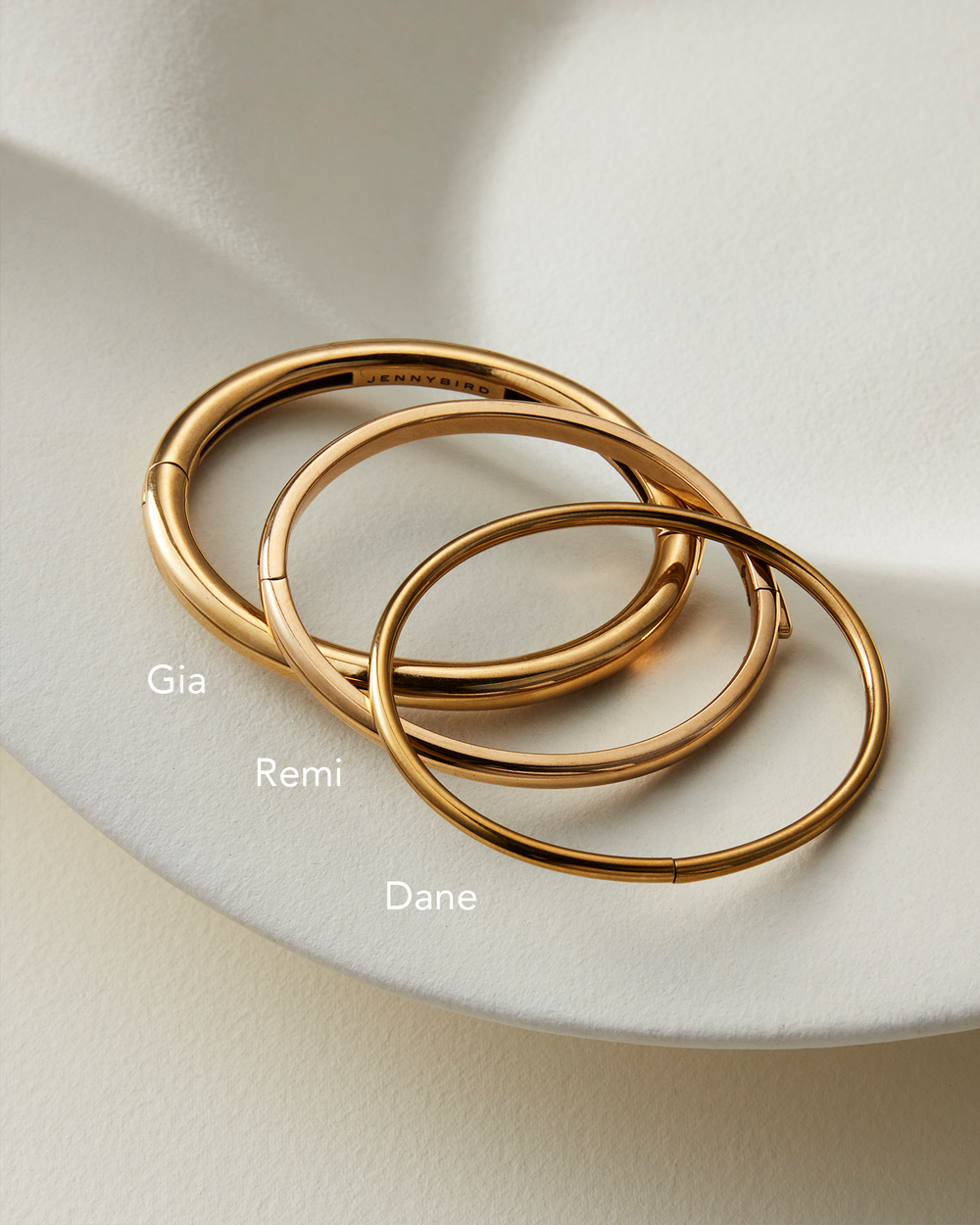 Remi Bangle | 14K Plated Gold Bangle Bracelet | Slim Gia Bangle | JENNY ...