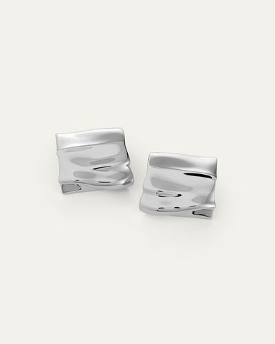 Sundra Earrings | Silver Button Earrings | JENNY BIRD Canada